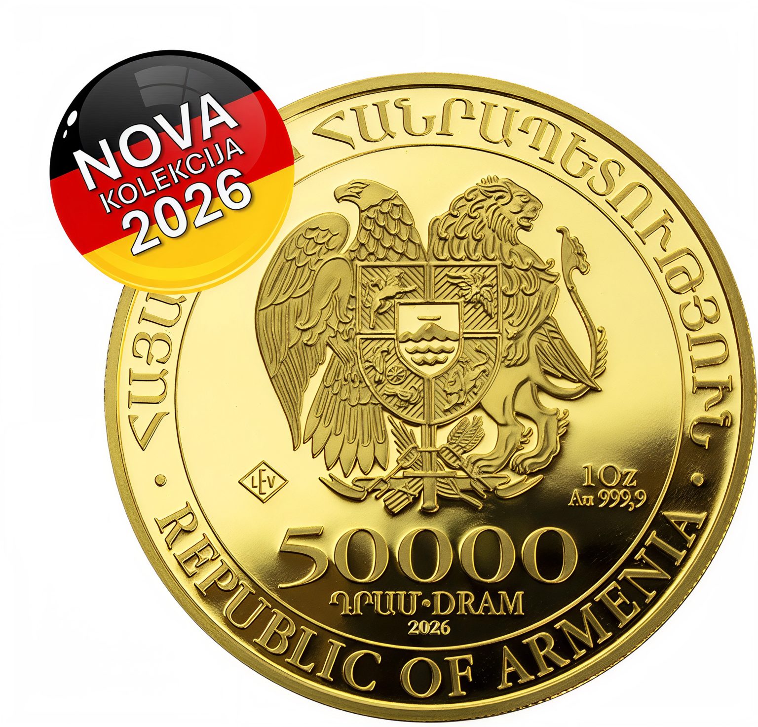 1unca Zlatnik Nojeva barka 2026 - Premium Gold SRB
